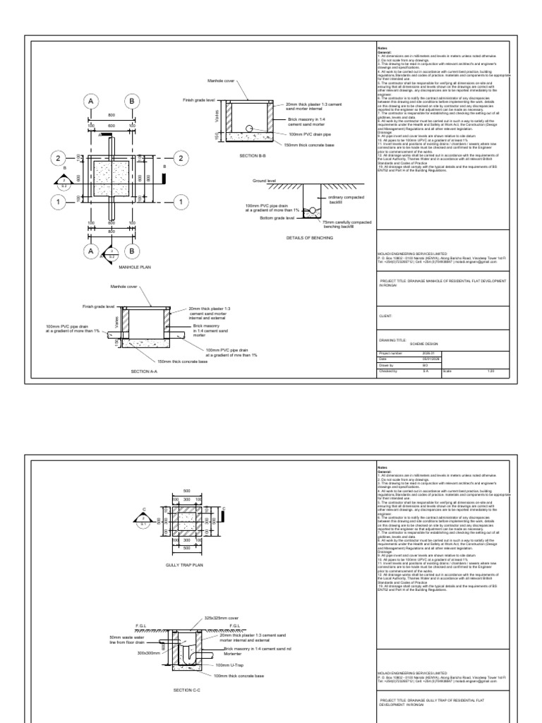 Drainage Manhole and Gully Trap Design | PDF | Specification (Technical ...