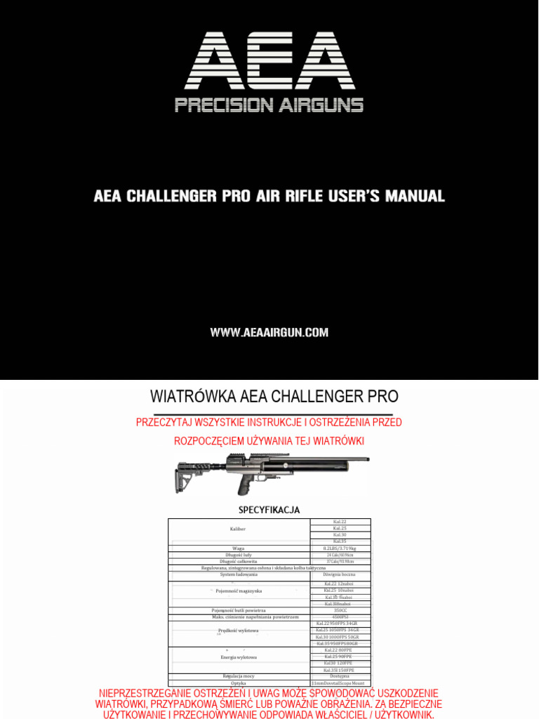 Aea Challenger Pro Instrukcja Oba - Ugi | PDF