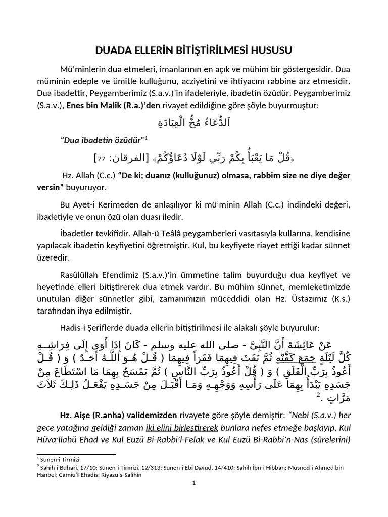 12. Duada Ellerin Bitiştirilmesi | PDF