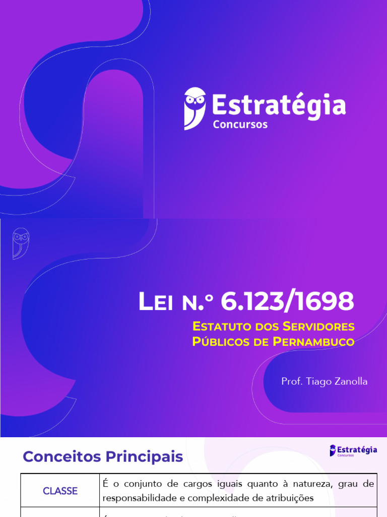 Lei 6123 - Estatuto Servidores Pernambuco - REVISÃO 2025 nova | PDF ...