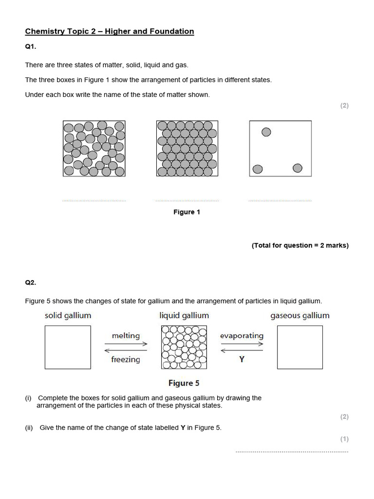 Chemistry Topic 2 - Higher and Foundation - States of matter and ...