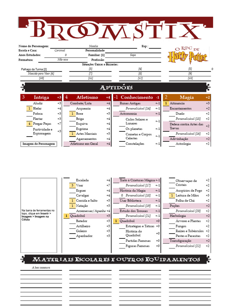 Gabriela - Ficha de Personagem | PDF