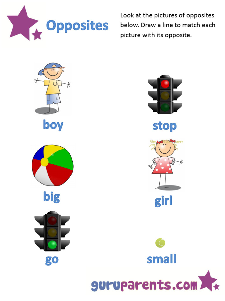 Teaching Opposites Worksheet b | PDF