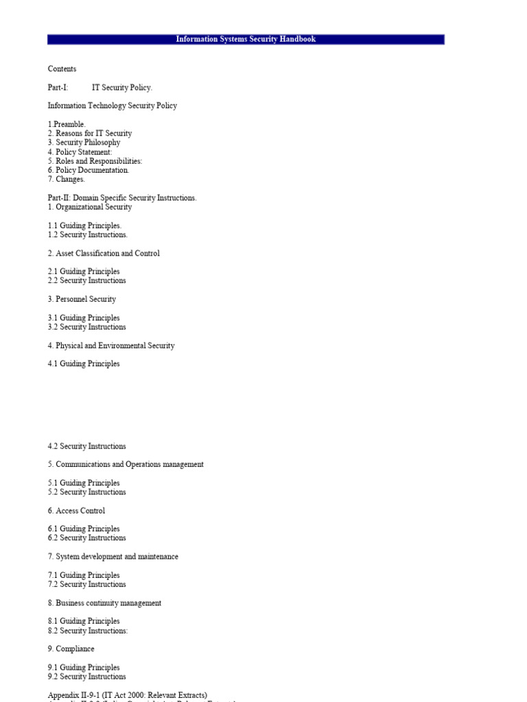 Is SECURITY HANDBOOK Information Systems Security Handbook ...