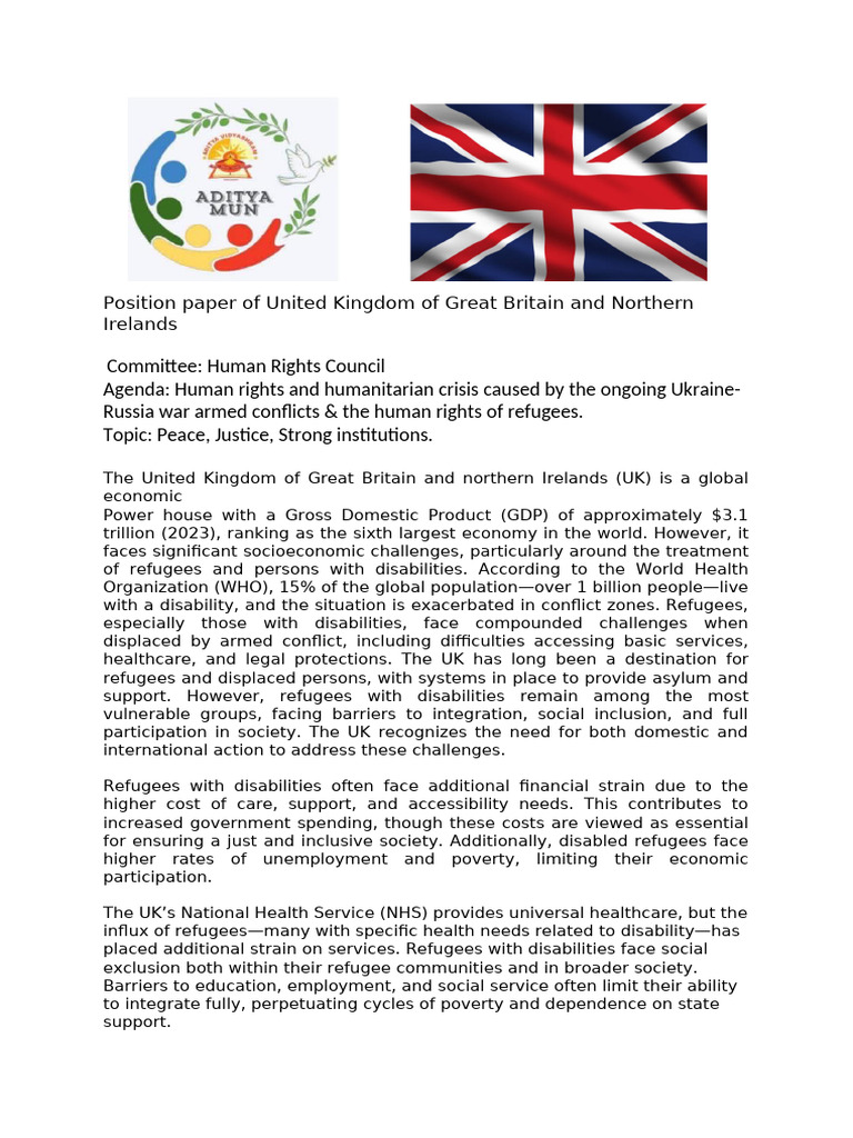Position Paper of United Kingdom of Great Britain and Northern | PDF ...