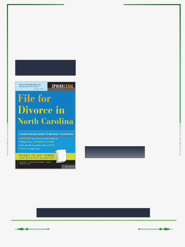 File for Divorce in North Carolina 4E Legal Survival Guides 4th Edition ...