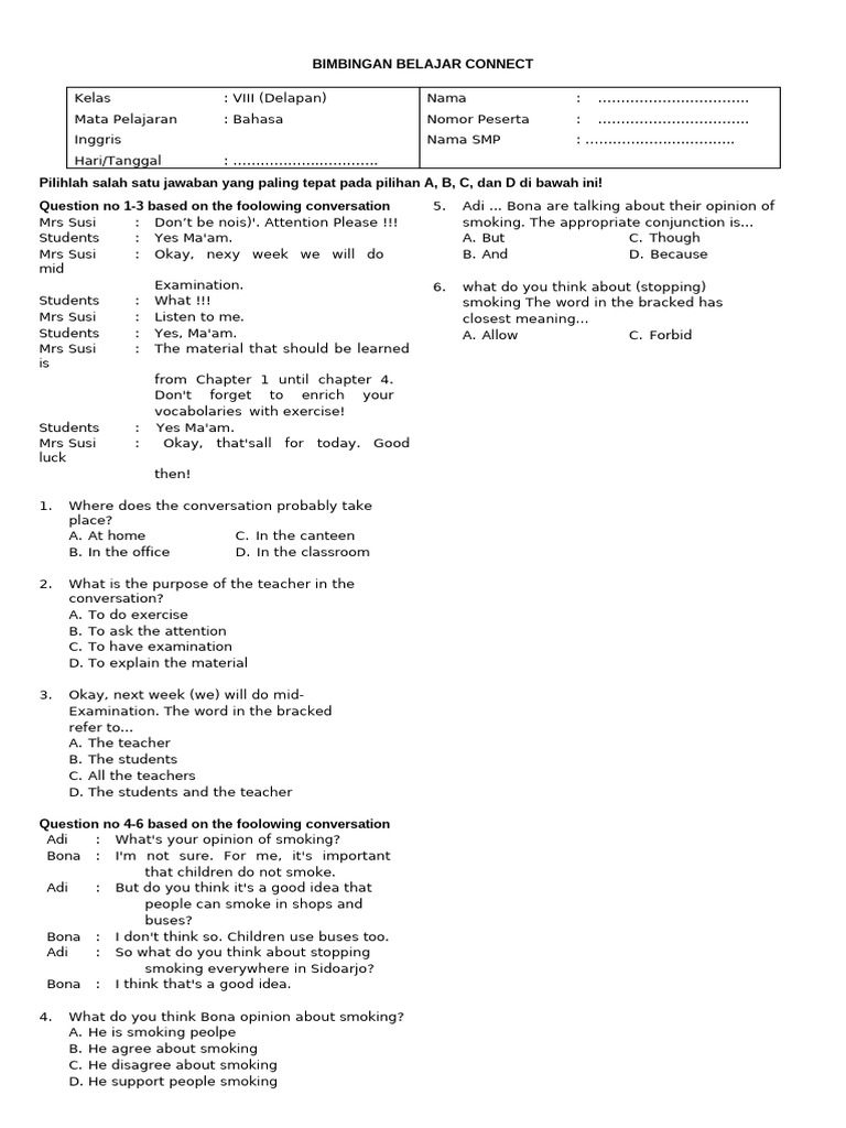 8 Bing Sas Sem 1 2025 | PDF | Elephant