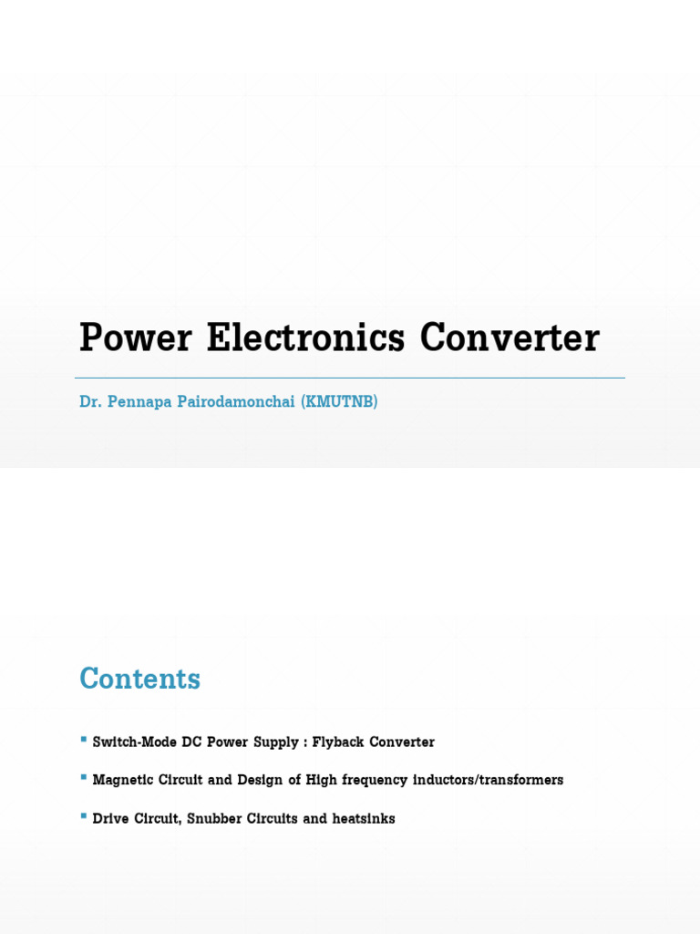 Power Electronics Converter Design Guide | PDF | Transformer | Inductance