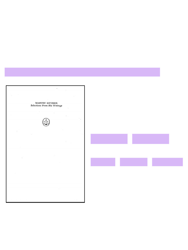 Martin Luther Selections From His Writings by Martin Luther John ...