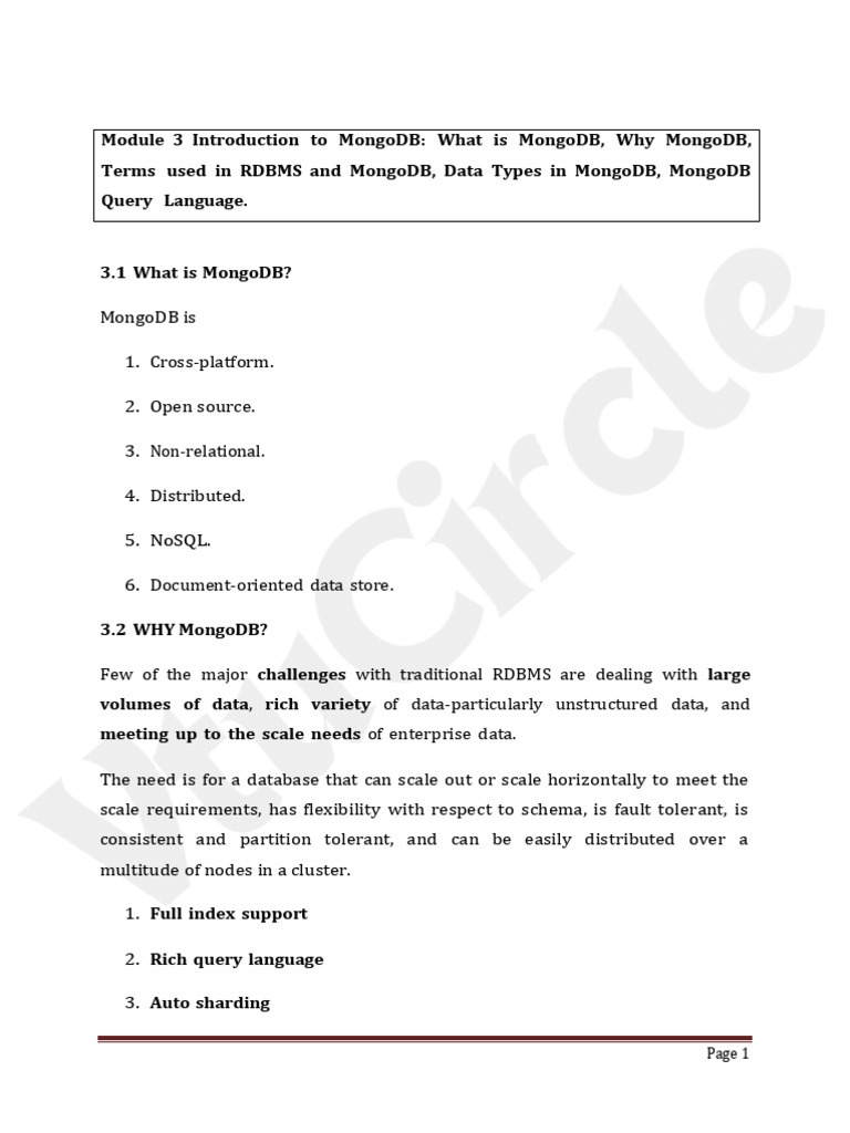 Module 3 PDF | PDF | Mongo Db | Relational Database