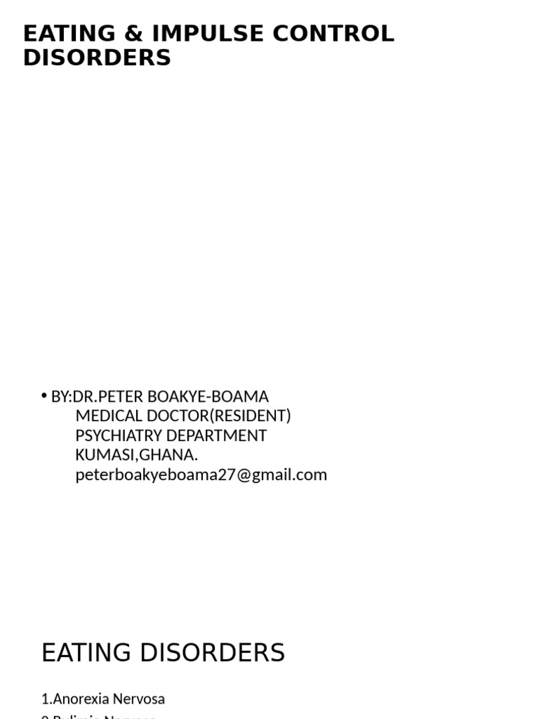 2.Brief Eating & Impulse Control Disorders 1final | PDF | Anorexia ...