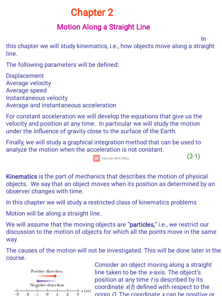 PHY 101 Third lecture | PDF | Velocity | Acceleration