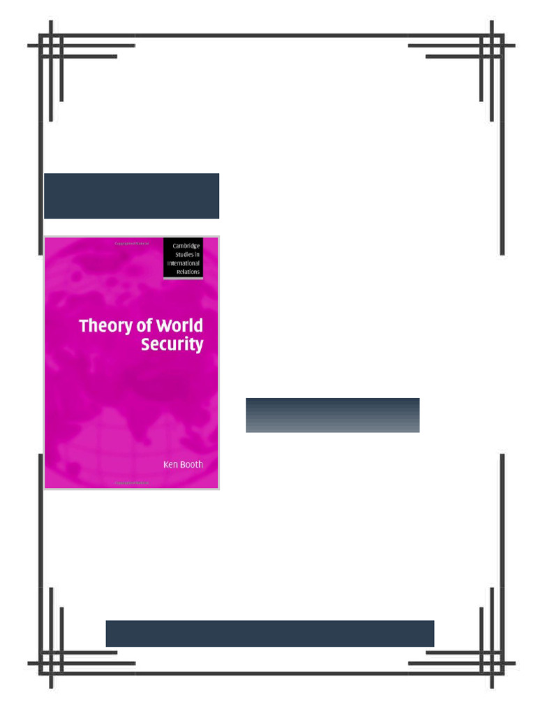 Theory of world security 1st Edition Ken Booth ebook downloadable instantly 2026 | PDF