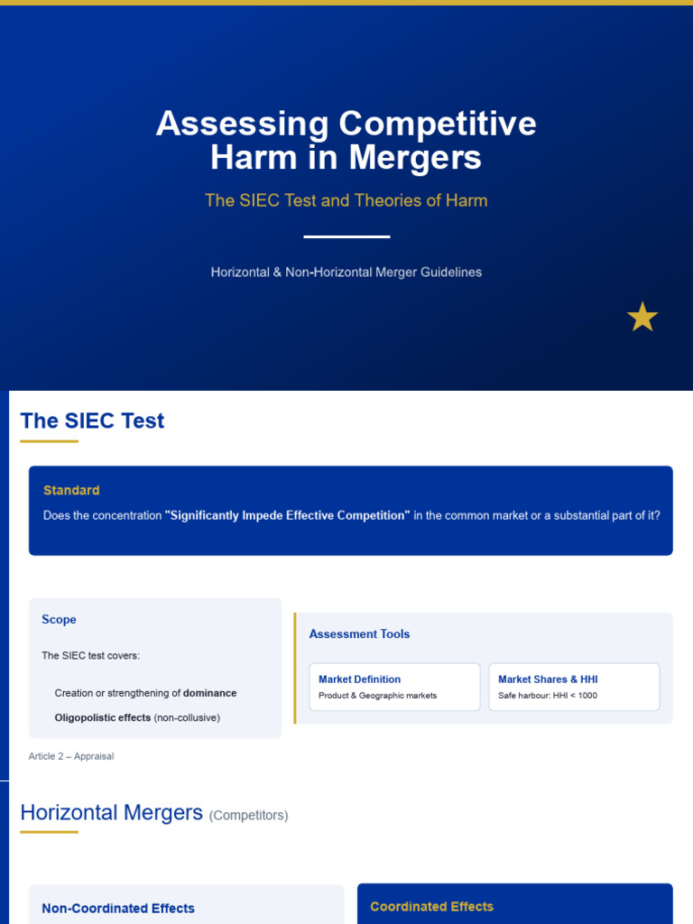 Competitive Harm Assessment in Mergers | PDF