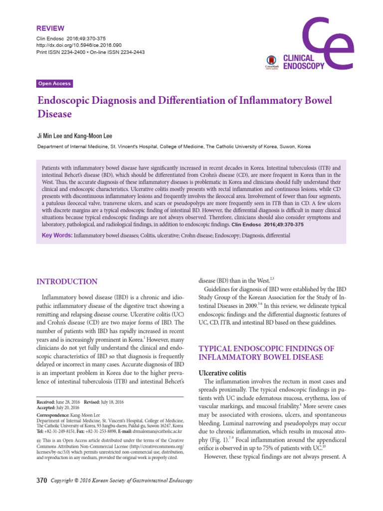 endoscopy of IBD | PDF | Ulcerative Colitis | Inflammatory Bowel Disease