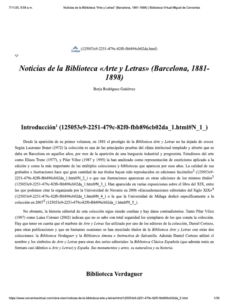Biblioteca Virtual Miguel de Cervantes - Noticias de La Biblioteca Arte ...