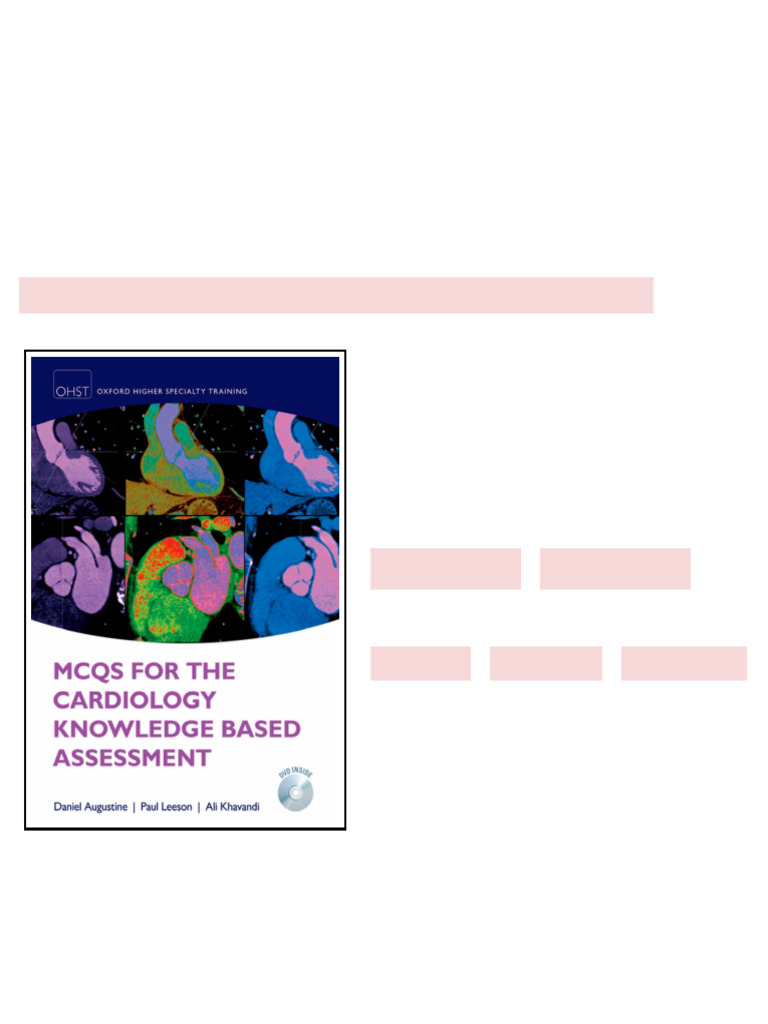 MCQs for Cardiology Knowledge Based Assessment Daniel Augustine Paul ...