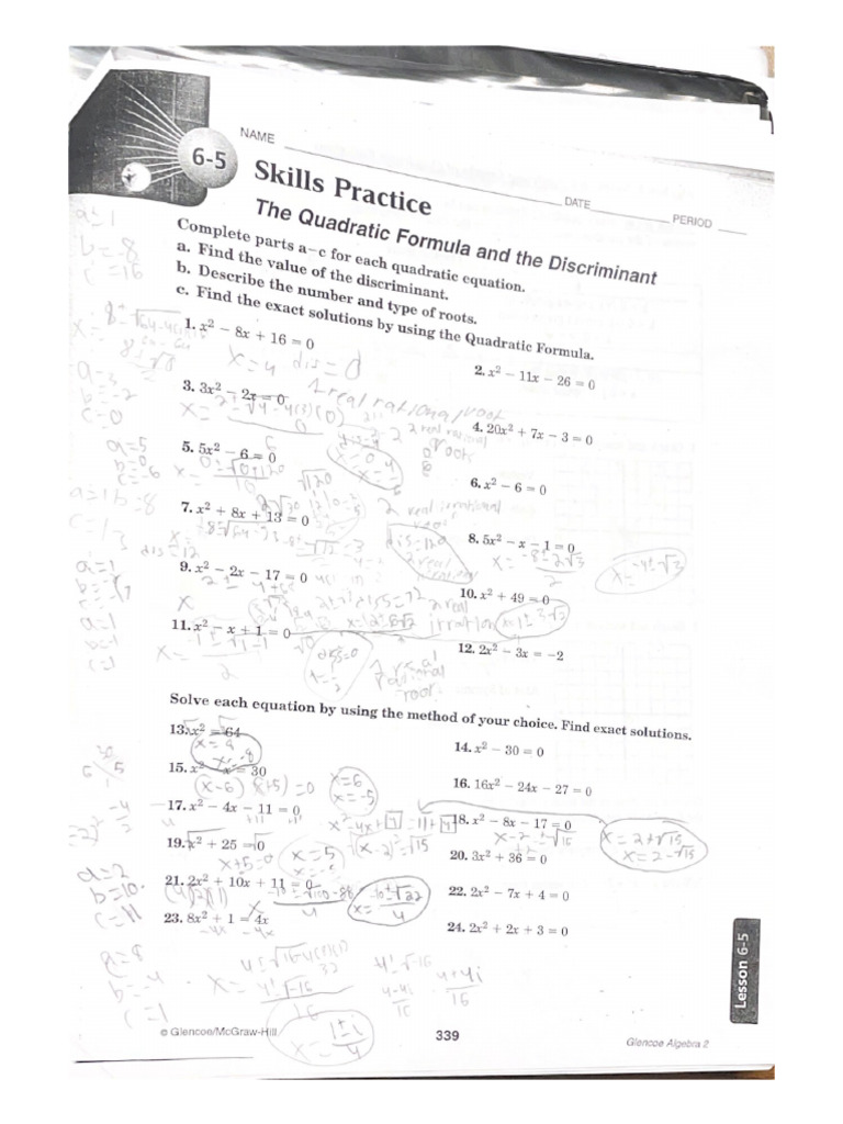 6-5 Skills Practice | PDF
