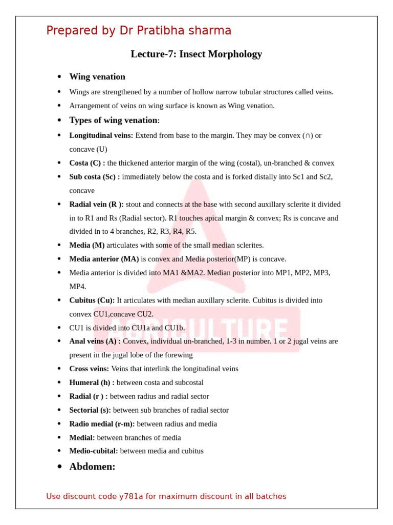 Entomology-7 (Wing Venation, Abdomen) | PDF | Gill | Arthropodology