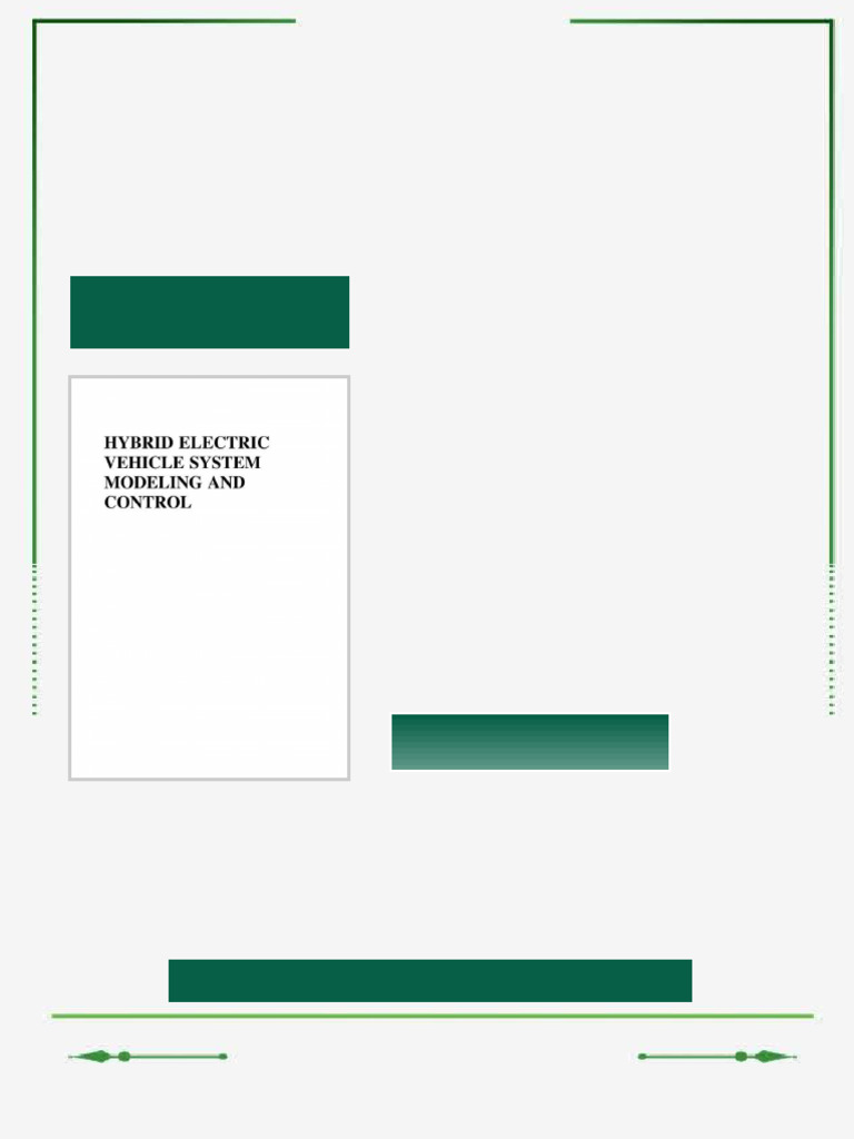 Hybrid electric vehicle system modeling and control Introduction to ...