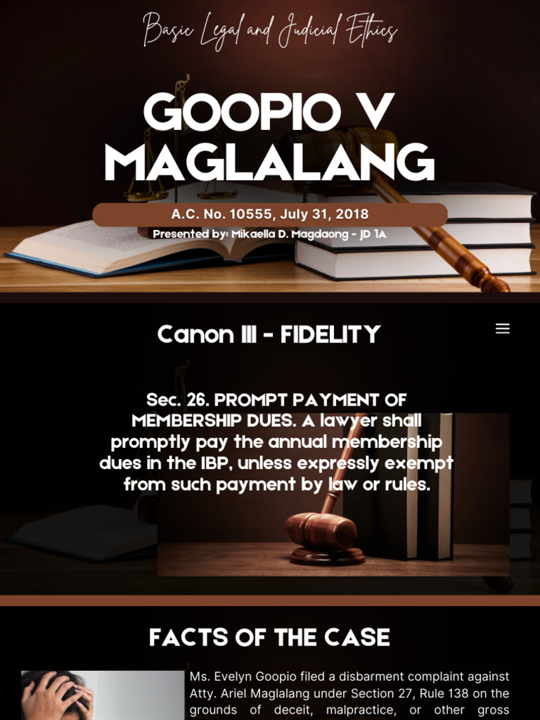 GOOPIO V MAGLALANG FINAL | PDF | Lawyer | Disbarment