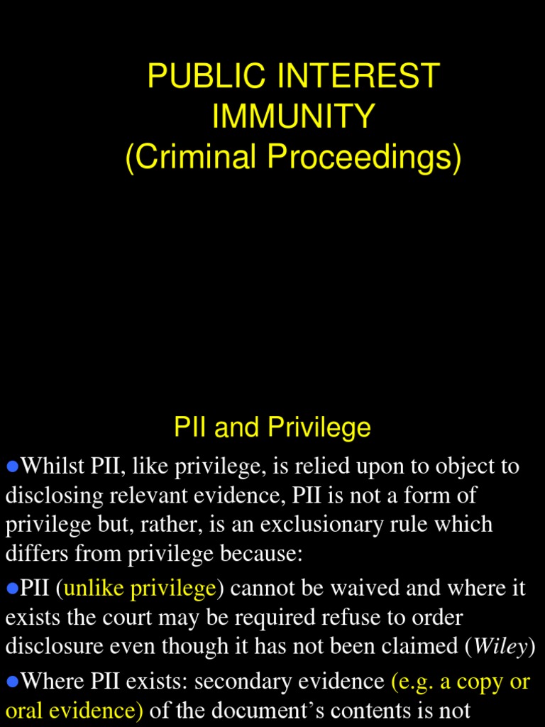 Public Interest Immunity (Criminal Proceedings) | PDF | Criminal ...