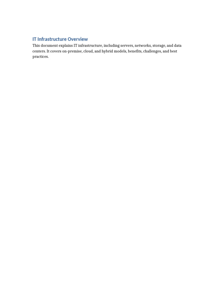IT Infrastructure Overview | PDF
