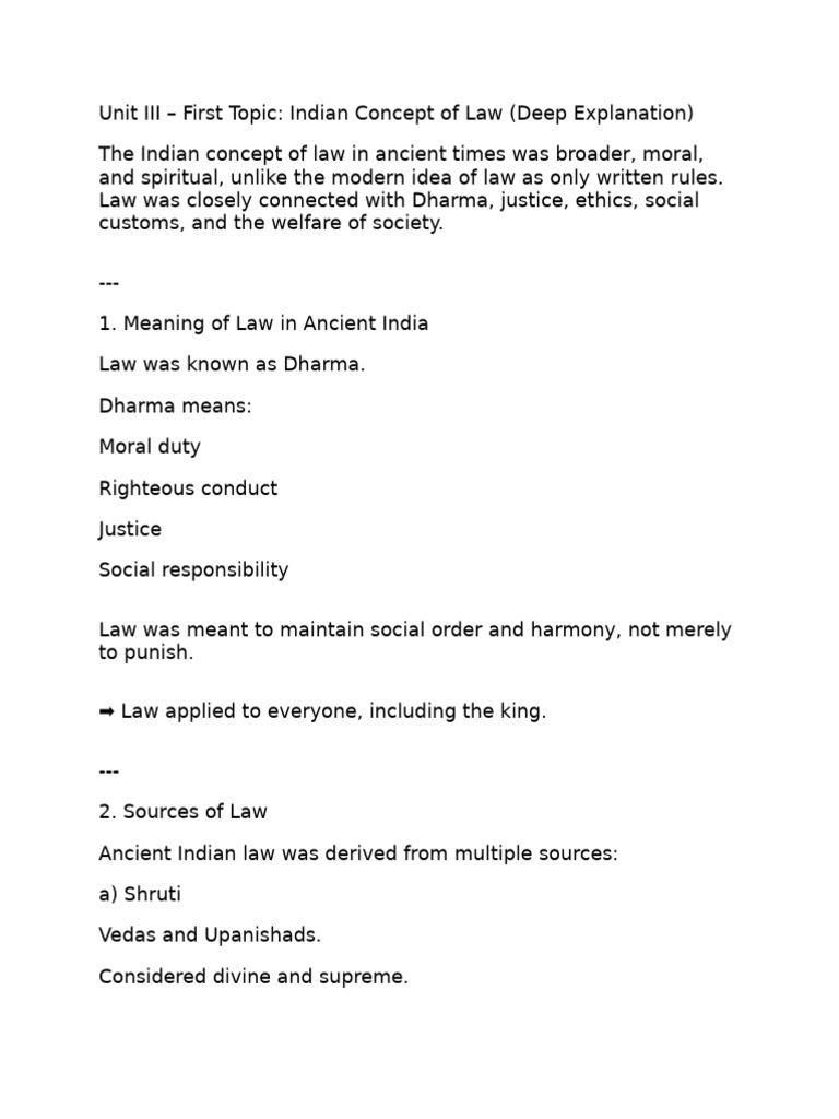 Unit III – First Topic Indian | PDF | Dharma | Justice
