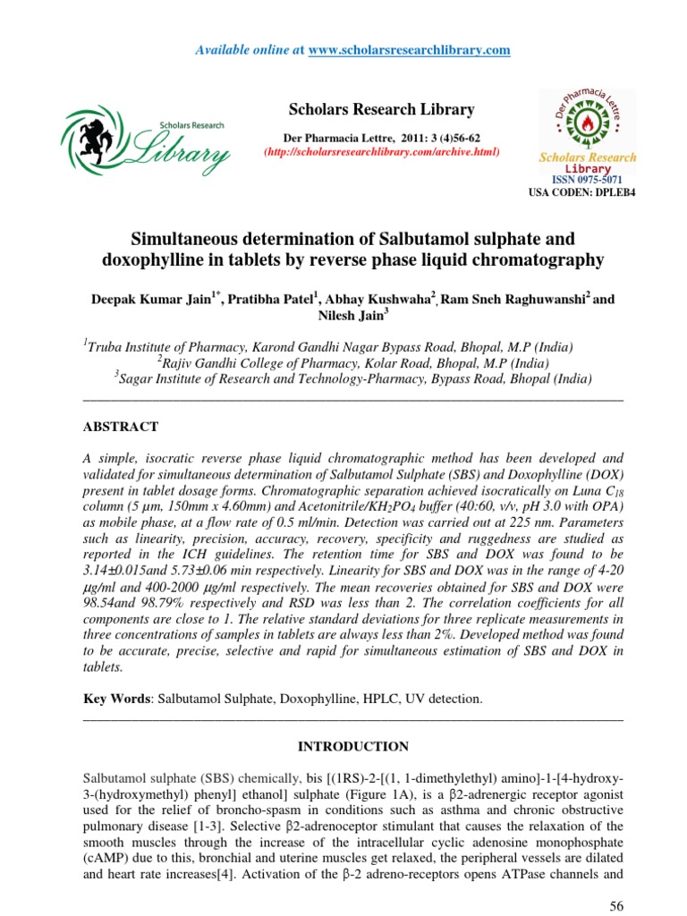 Deepak Kumar Jain | PDF | High Performance Liquid Chromatography ...