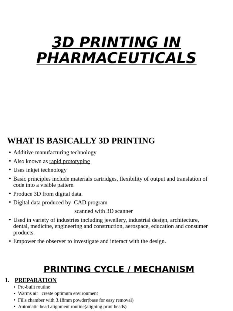 3d Printing Ppt | PDF | 3 D Printing | Secondary Sector Of The Economy