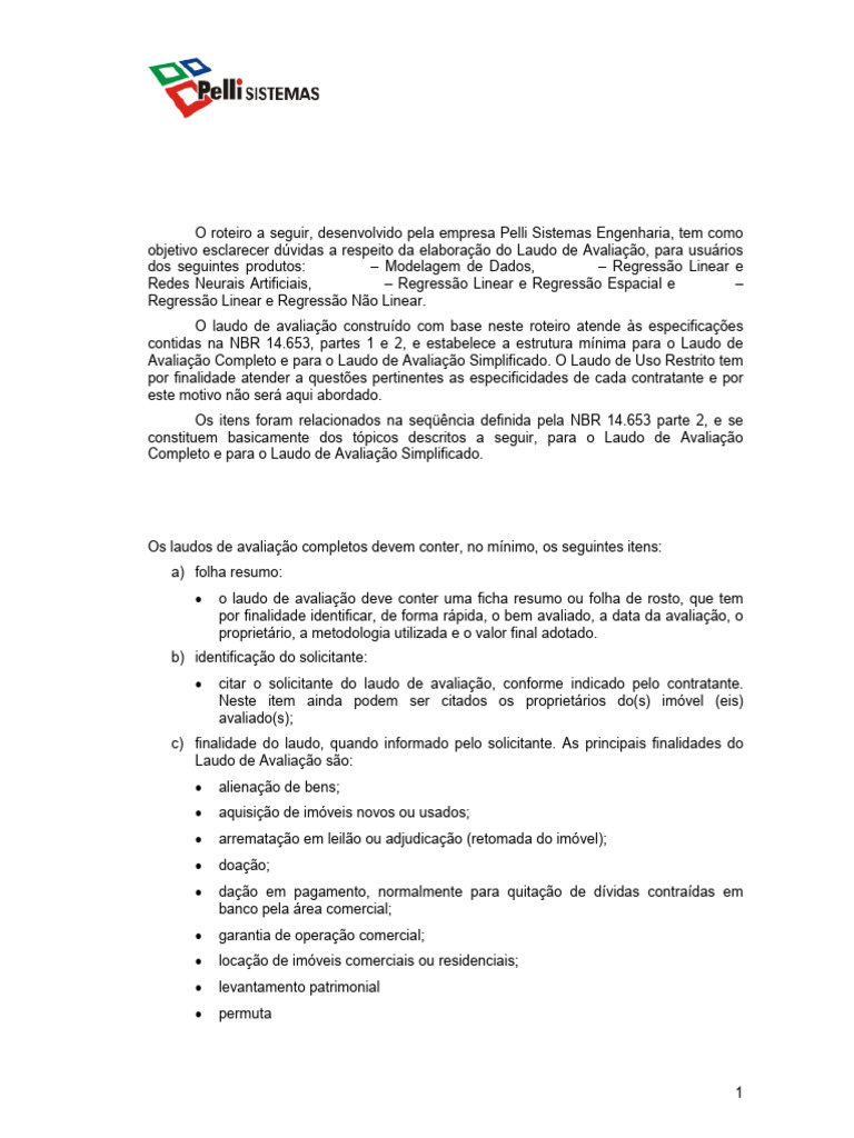 Roteiro de Modelo de Laudo de Avaliacao de Imóveis Urbano ...