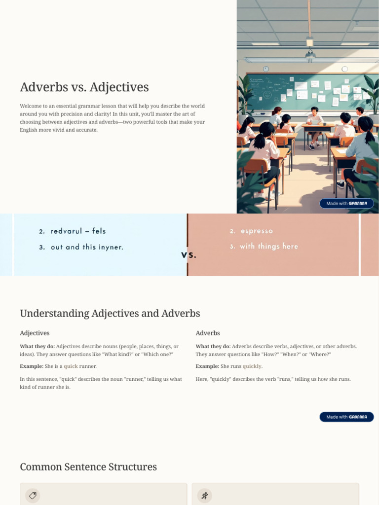 Adverbs-vs-Adjectives | PDF | Adverb | Adjective