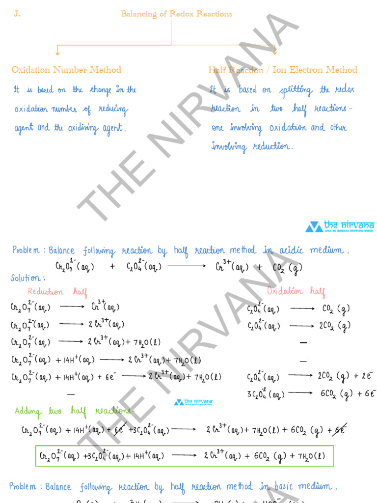 Balancing Redox Reactions Methods | PDF | Redox | Chemical Reactions