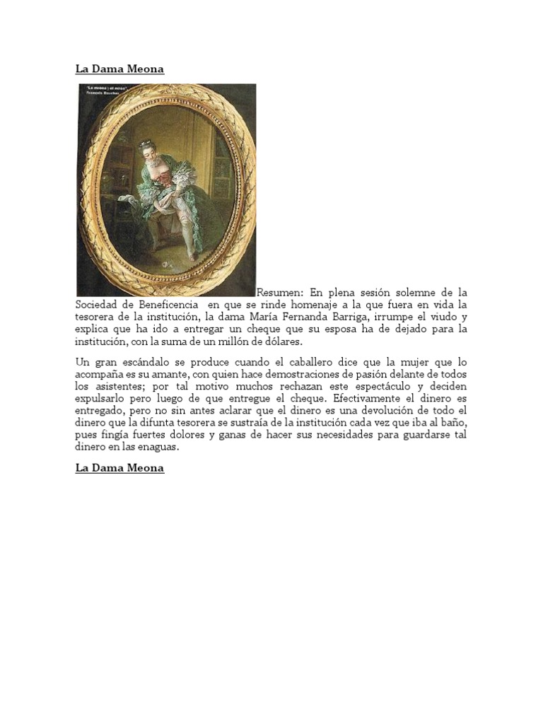 Resumen La Dama Meona | PDF