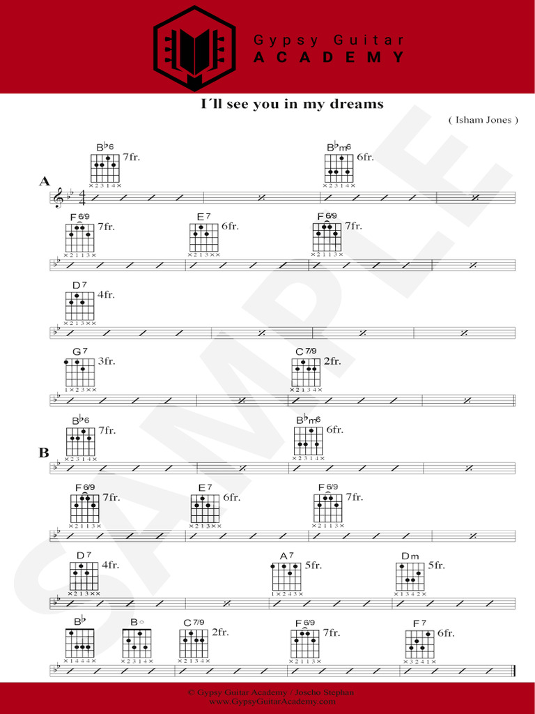 I LL See You in My Dreams Leadsheet GypsyGuitarAcademy | PDF