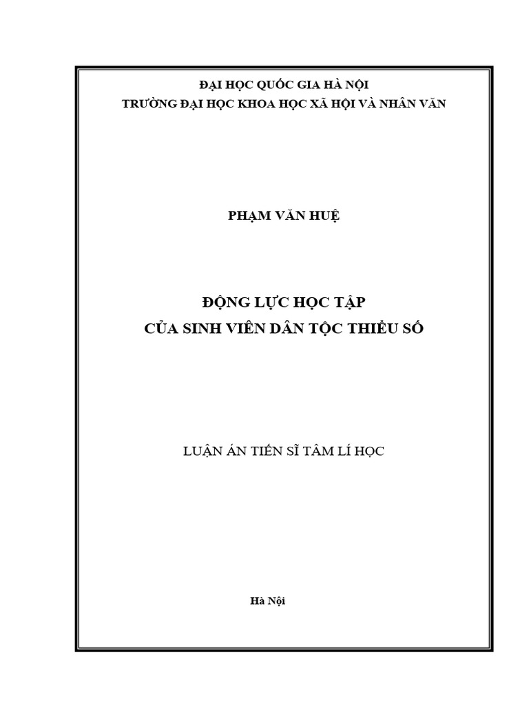Luan An Pham Van Hue Dong Luc Hoc Tap | PDF