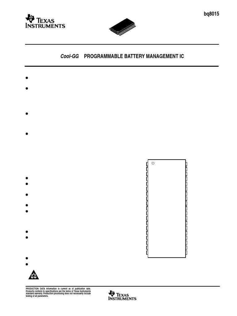 bq8015 Battery Management IC Overview | PDF | Central Processing Unit ...