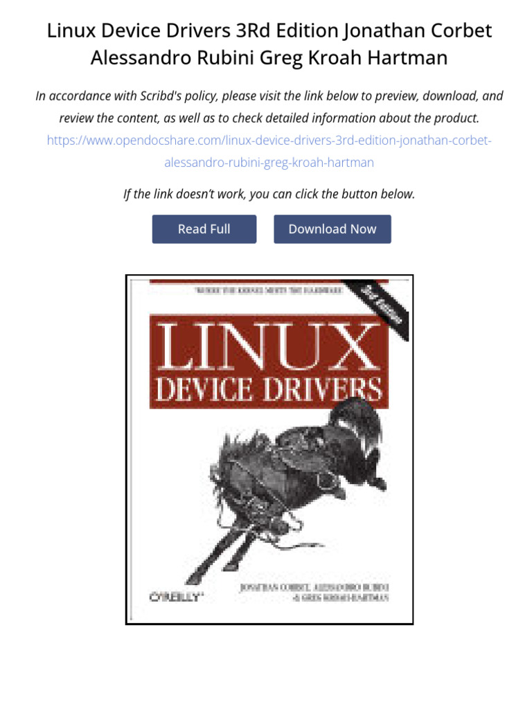 Linux Device Drivers 3rd Edition Jonathan Corbet Alessandro Rubini Greg Kroah Hartman | PDF ...