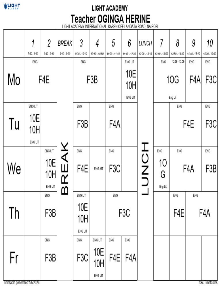 7 Th Jan 2026 Timetable Draft Teacher | PDF | Economy Related Organizations | International ...