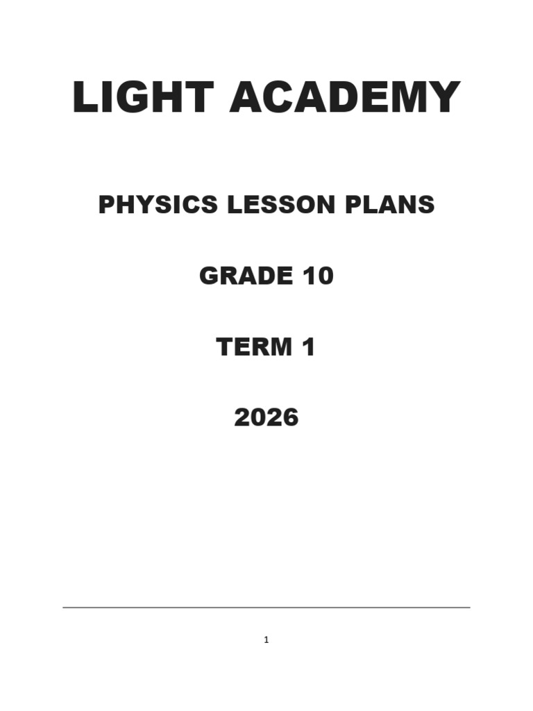 Physics Lesson Plan Grade 10 | PDF | Learning | Pedagogy