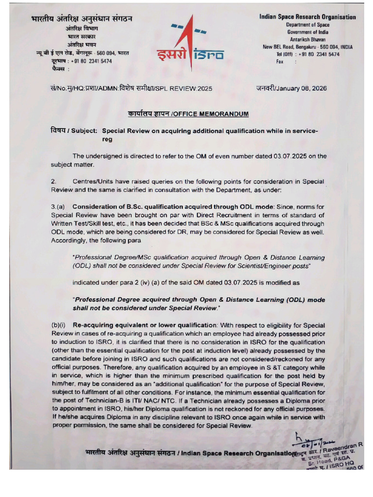 Spl Review Clarification HQ 8 Jan 2026 | PDF