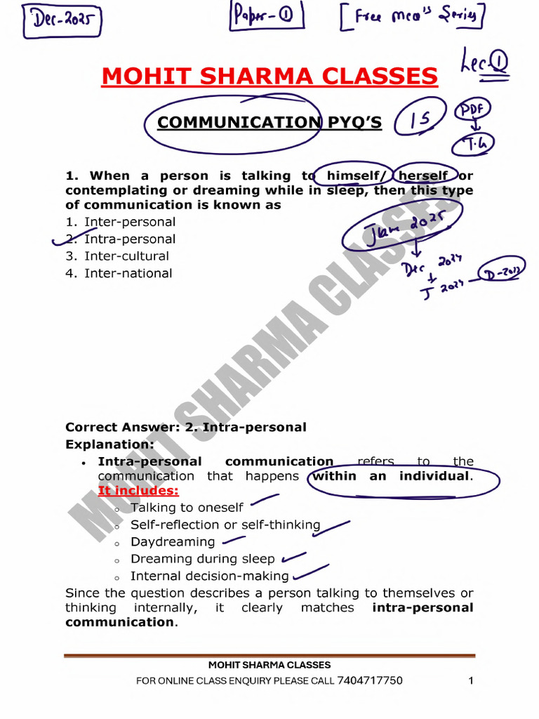 Comm. pyq 2025 P-1 | PDF