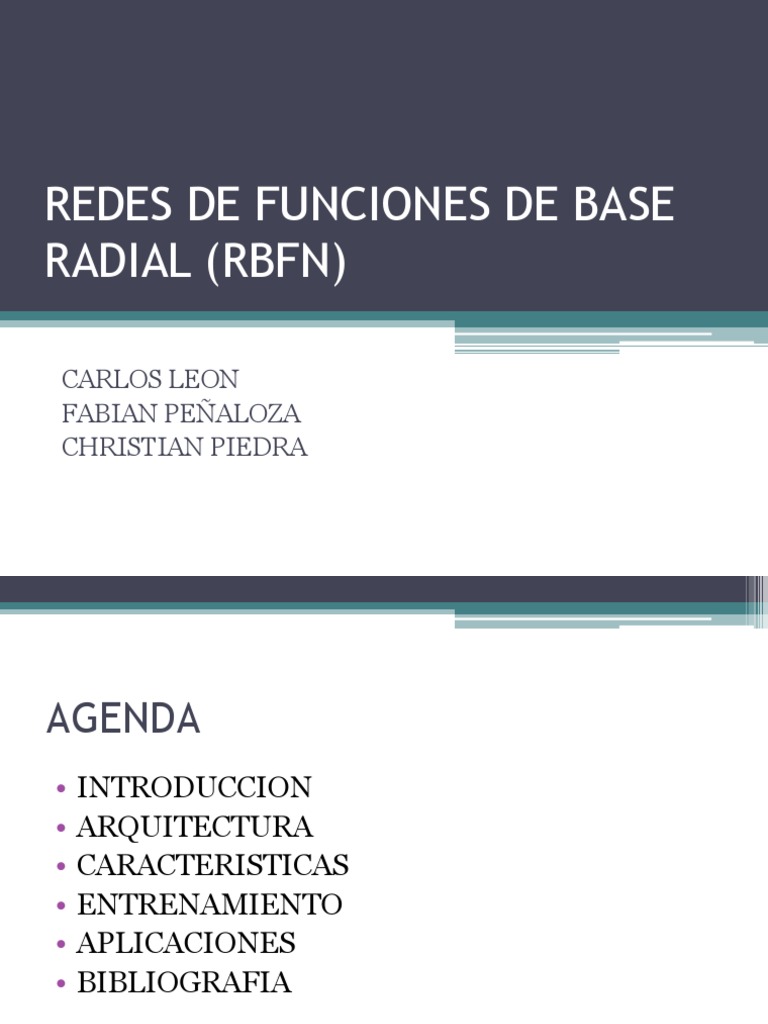 Redes de Funciones de Base Radial | PDF | Áreas de informática ...