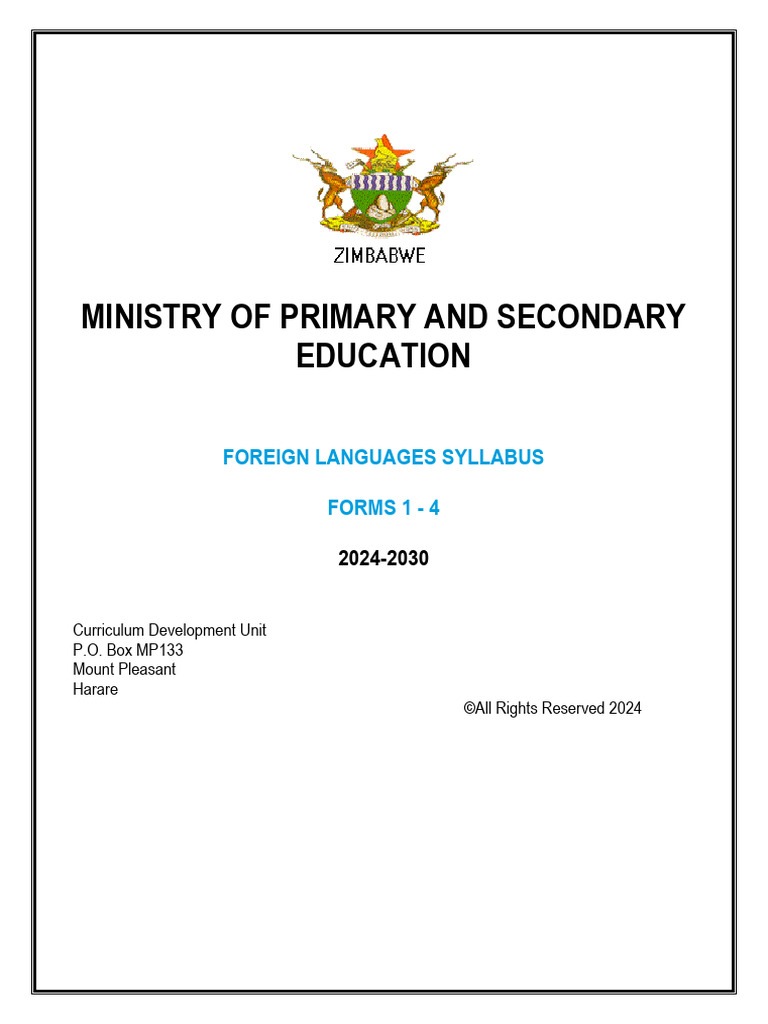 Revised Foreign Languages Syllabus 2024-2030 | PDF | Grammatical Tense ...