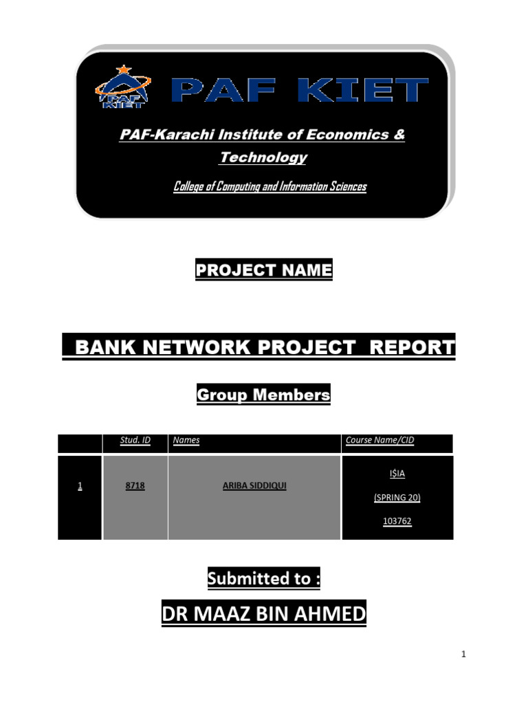 BANK NETWORK PROJECT REPORT(ARIBA SIDDIQUI - 8718 | PDF | Ip Address ...