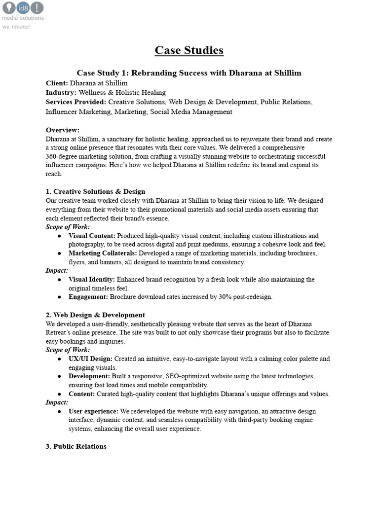 Compiled Case Studies _ Id8 | PDF | Search Engine Optimization | Brand