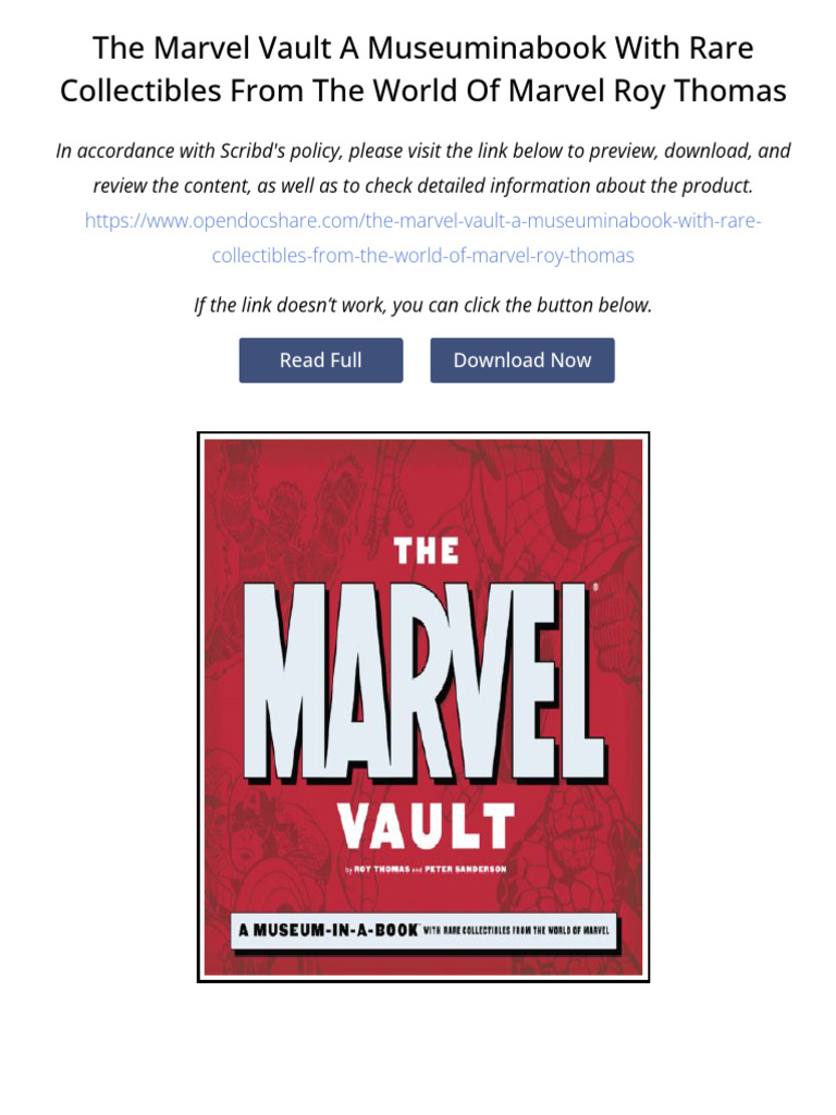 The Marvel Vault A Museuminabook With Rare Collectibles From The World ...