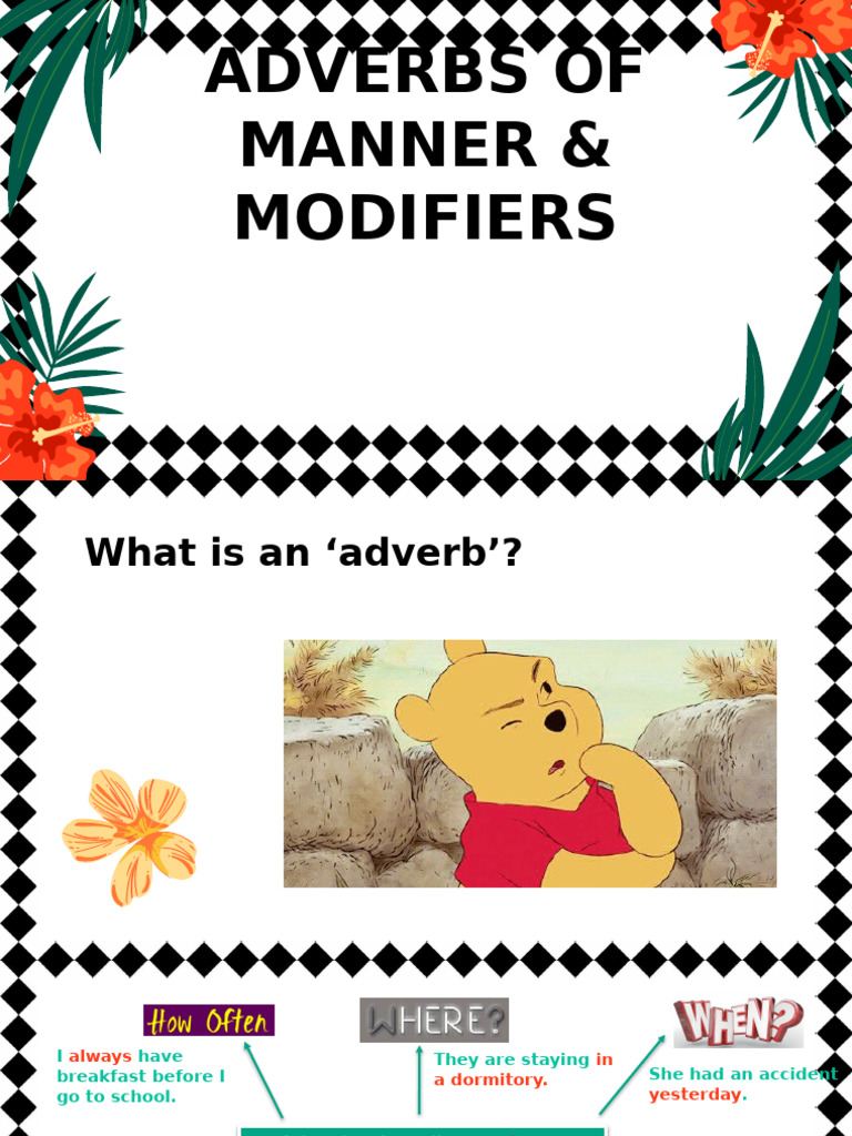 Adverbs of Manner and Modifiers Guide | PDF | Adverb | Adjective