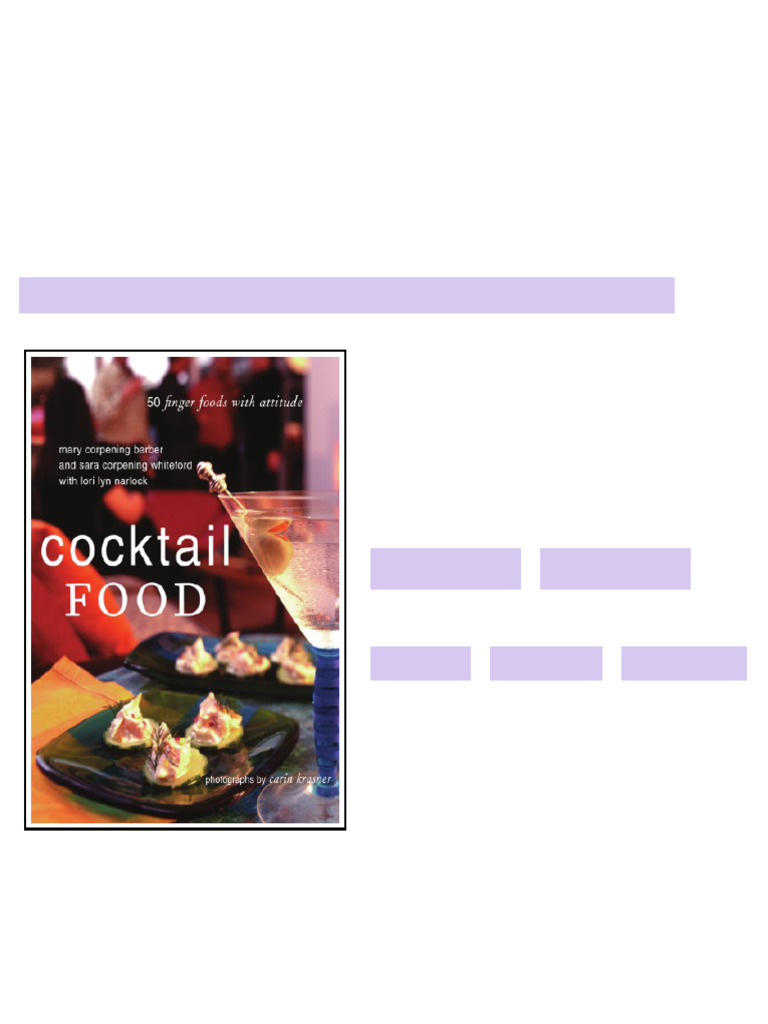 (Ebook) Cocktail Food: 50 Finger Foods with Attitude by Sara Corpening ...