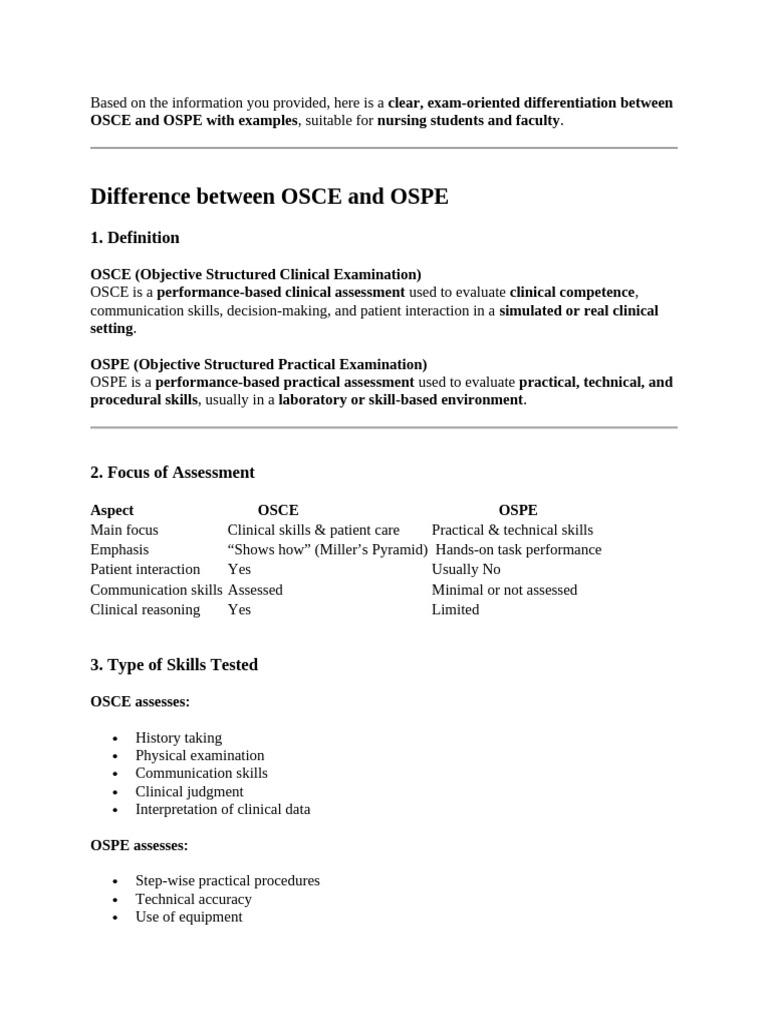 Osce vs Ospe | PDF